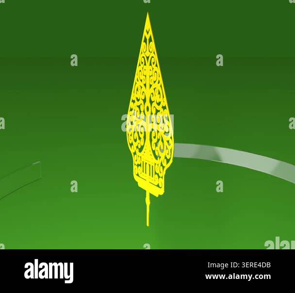 Elegant golden Gunungan animation inspired by traditional Javanese ...