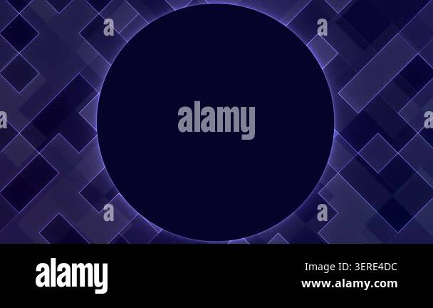 Cyber technology frame built from glowing violet geometric panels ...