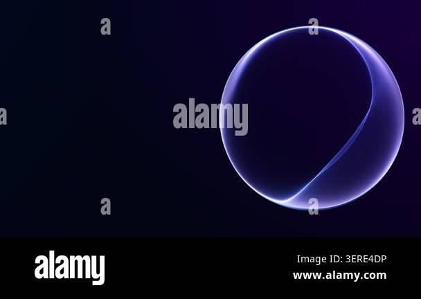 Purple luminous AI sphere, 4K 60fps seamless loop with soft neon rim ...