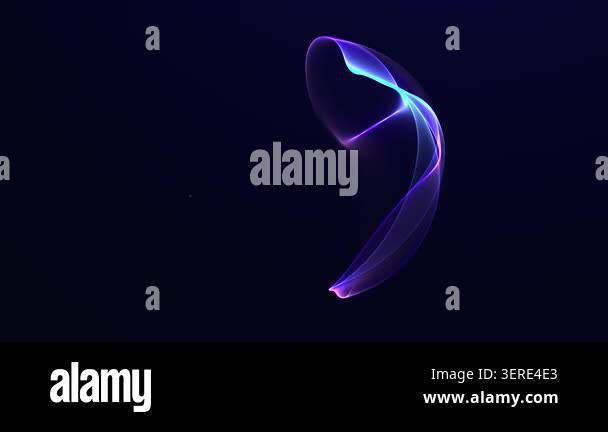 Abstract blue and purple neural flow forms a luminous organic shape on ...