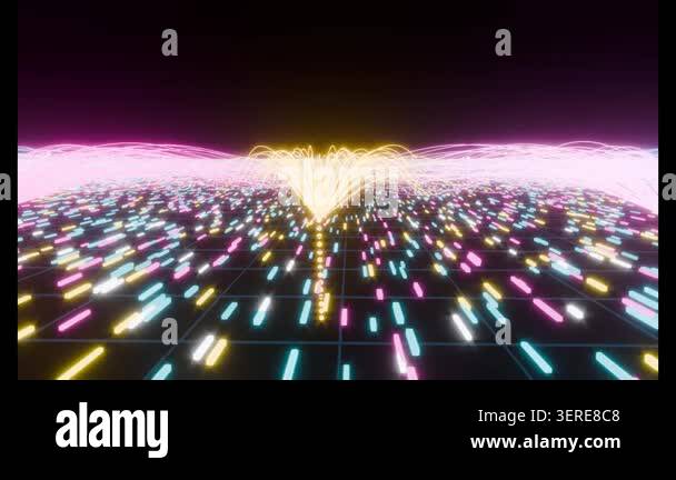 Machin learning curve neon lines able to loop endless 4k Stock Video ...