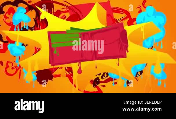 Wallet Graffiti tag animation. Abstract modern street art video ...