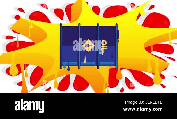 Oil Barrel Graffiti tag animation. Abstract modern street art video ...