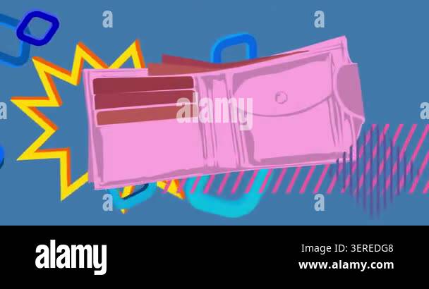 Wallet geometrical graphic retro Financial theme background video ...