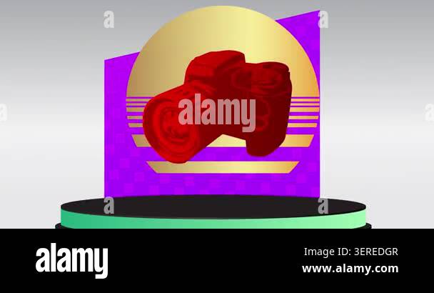 Mockup product display with Camera. Animation cylinder pedestal podium ...