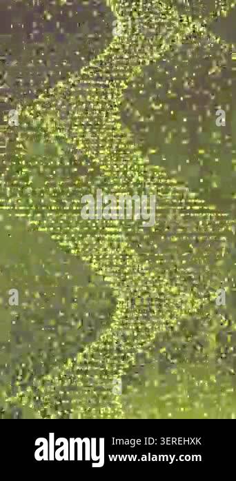 Abstract digital pattern swirls with glowing yellow dots. Green ...