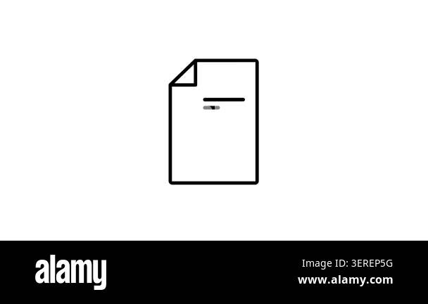 List icon, sheet of paper with checkmark, document animation with lines ...