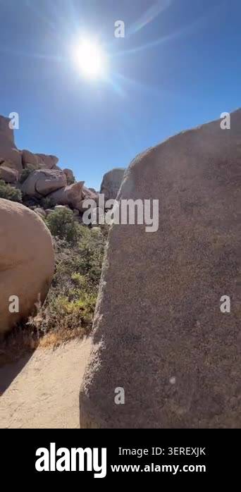 Vertical 4K footage showing a self walking POV along Hidden Valley ...