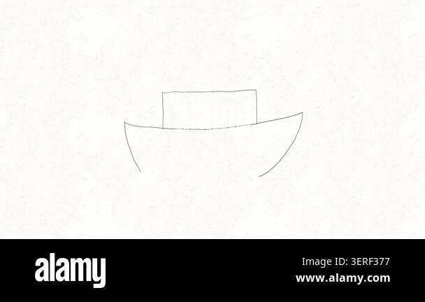 Animated colorful motor boat cruising on water. Suitable for maritime ...