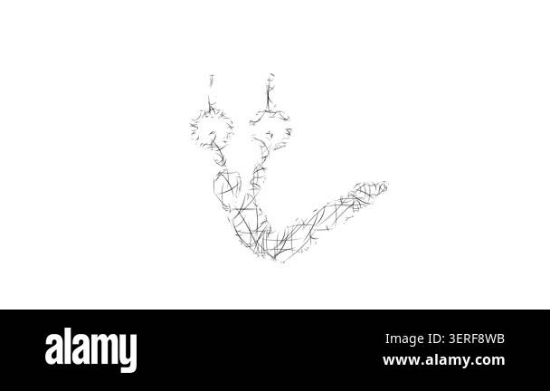 Sketch style minimal Gymnastics icon animation - smooth progressive ...