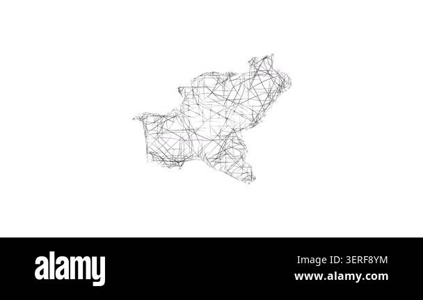 Sketch style minimal Bitlis outline map animation - smooth progressive ...