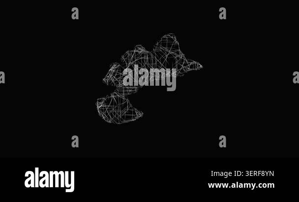 Sketch style minimal Karaman outline map animation - smooth progressive ...