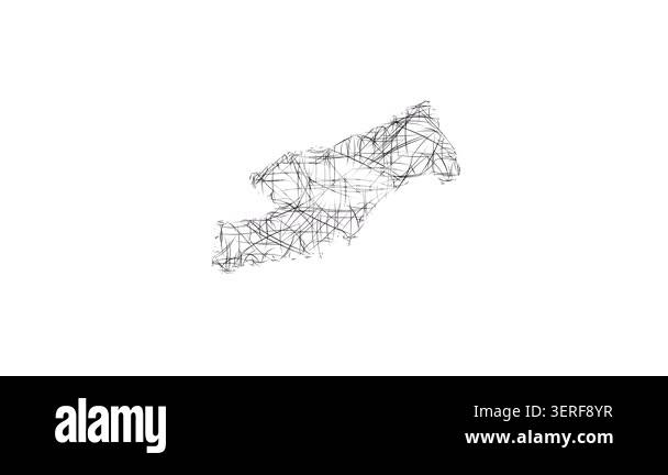 Sketch style minimal Mersin outline map animation - smooth progressive ...