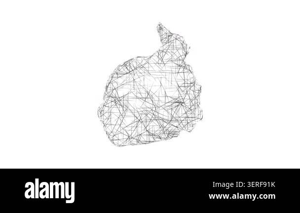 Sketch style minimal Aksaray outline map animation - smooth progressive ...