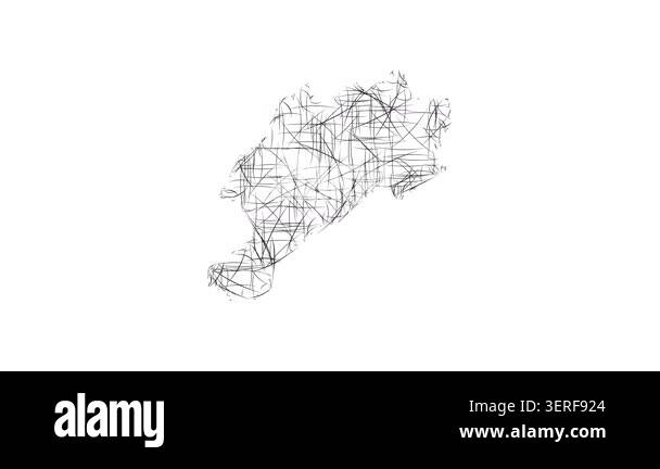 Sketch style minimal Afyon outline map animation - smooth progressive ...