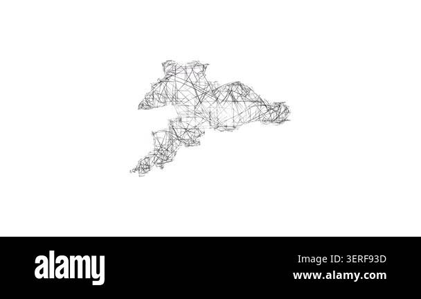 Sketch style minimal Jura outline map animation - smooth progressive ...