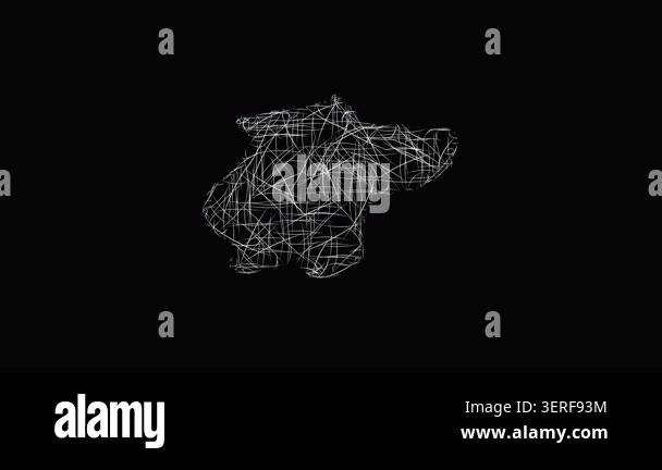 Sketch style minimal Duzce outline map animation - smooth progressive ...