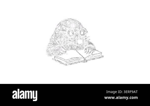 Sketch style minimal mole study icon animation - smooth progressive ...