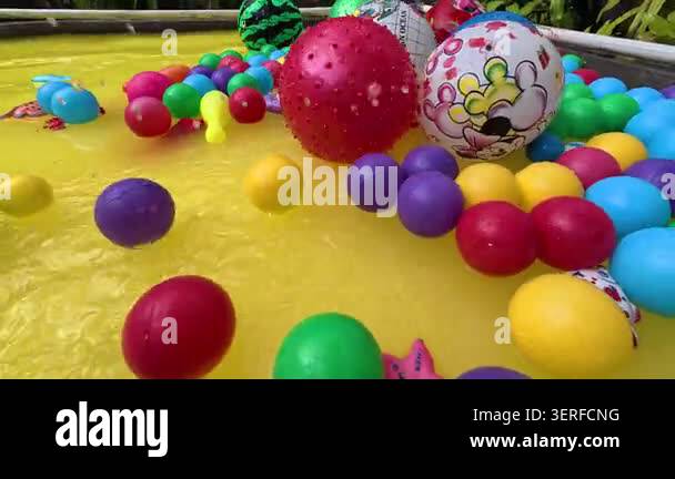 Children's Activity Background Featuring Colorful Play Balls Stock ...