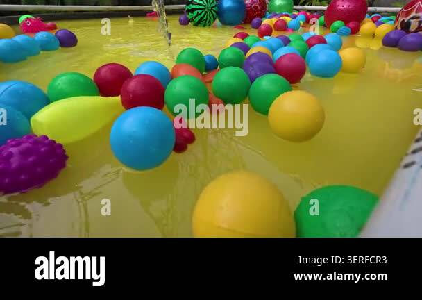 Colorful Children's Play Area Featuring Red Sensory Ball Stock Video ...