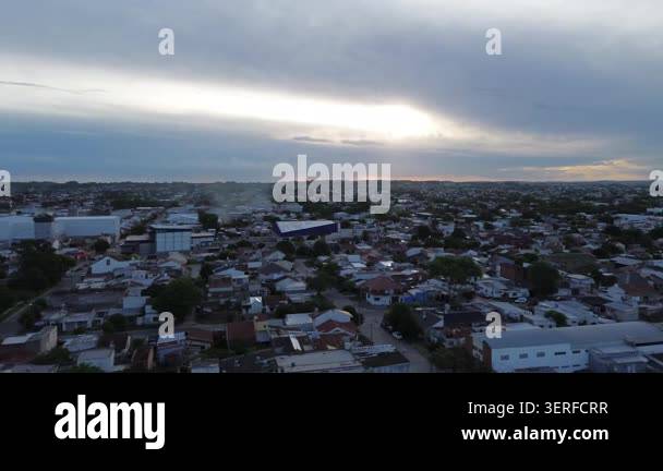 night thunderstorm over landscape aerial drone view, dramatic night ...