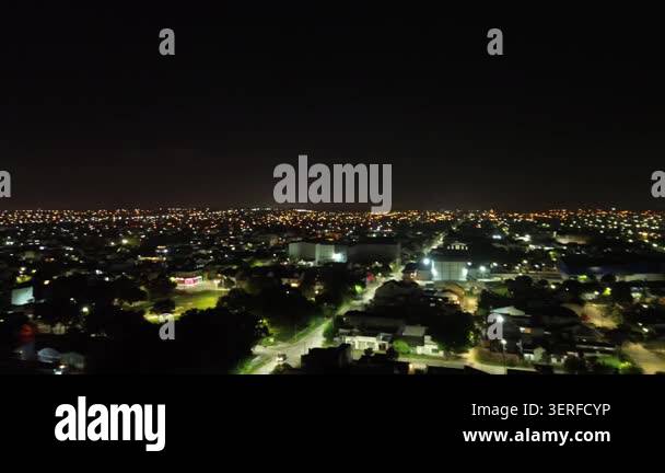 fireworks over mar del plata at night aerial drone view, colorful ...
