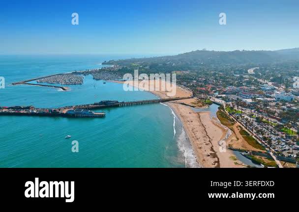 Panorama of picturesque Santa Barbara, California, USA on sunny day ...