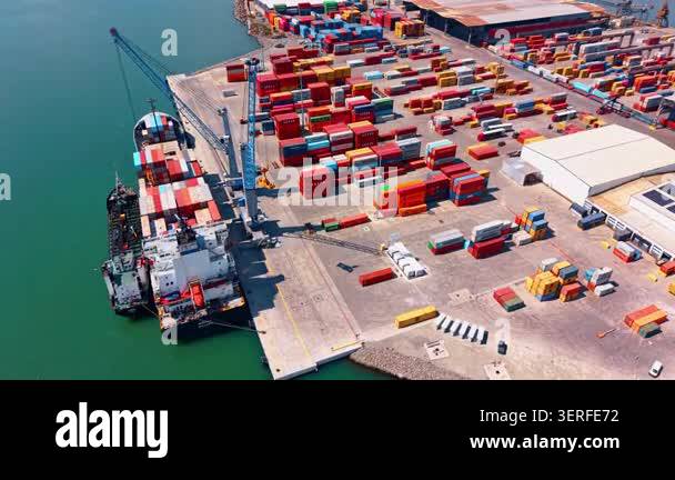 Burgas, Bulgaria, 10 April 2026: Container ship being loaded at ...