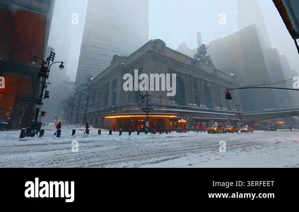 New York, USA, 12 January 2026: Pershing Square viaduct beside Grand ...