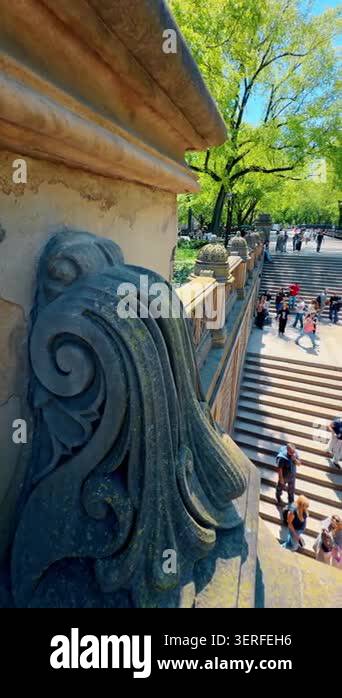 New York, USA, 22 May 2026: Architectural stone carving detail at ...