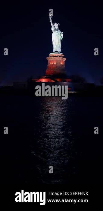 New York, USA, 25 December 2025: Statue of Liberty illuminated from ...