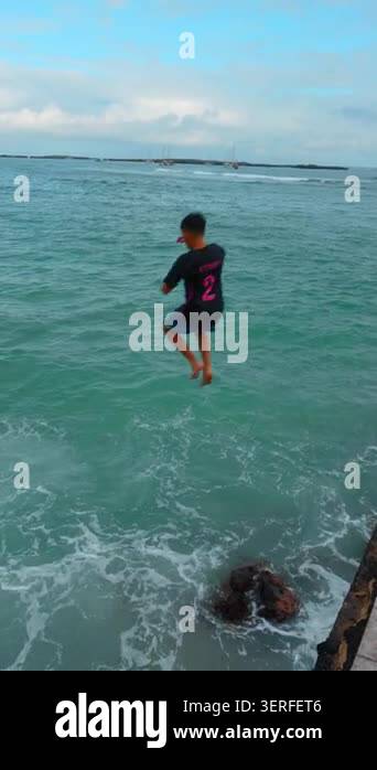 Santo Elena, Ecuador, 1 May 2026: Swimmers in coastal bay seen from ...