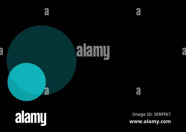 Minimalist blue circle wipe transition motion graphic on black ...