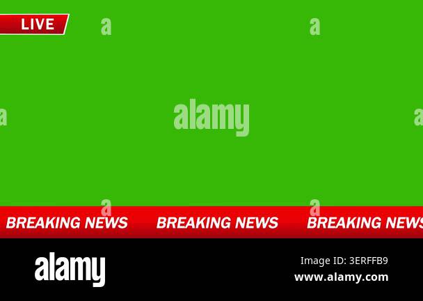 Live breaking news green screen broadcast overlay for media productions ...