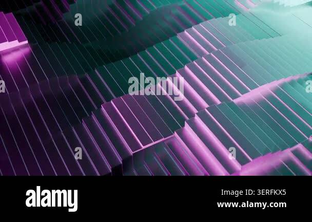 Teal And Violet Ribbed Surface With Gradient Hues And Neon Accents ...