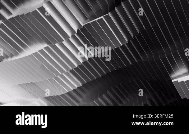 Monochrome Ribbed Ceiling With Depth And Dramatic Shadows, Industrial ...