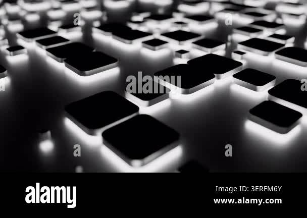 Black And White Modules With Glow And High Contrast Edges, Illuminated ...