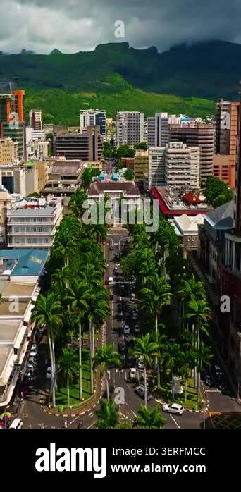 Aerial view of Port Louis, capital of Mauritius, cityscape and ...