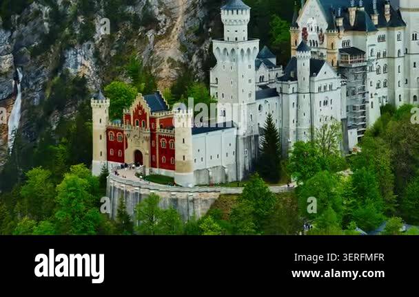 Aerial view of Neuschwanstein Castle in Bavaria Germany at summer Stock ...