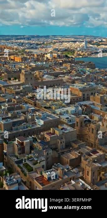 Aerial view of Valletta the capital city of Malta Stock Video Footage ...