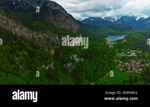 Aerial view of Neuschwanstein Castle in Bavaria Germany at summer Stock ...