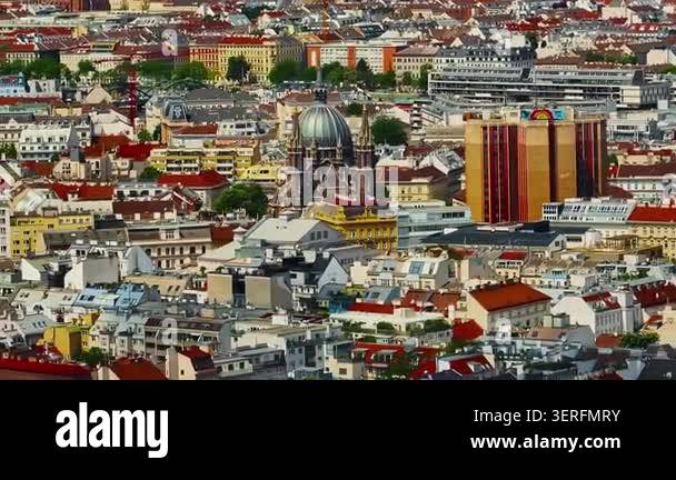 Vienna aerial view in Austria. One of the most famous capital cities of ...