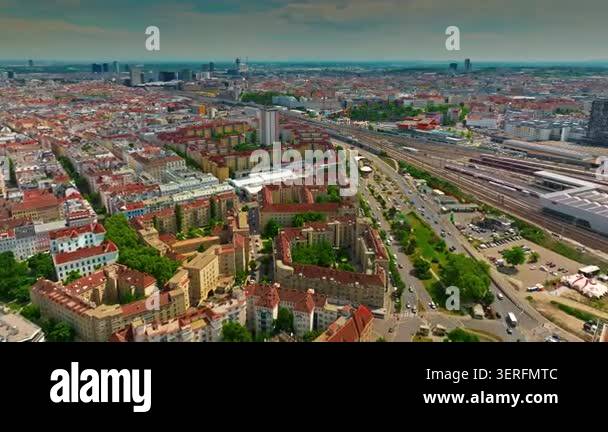 Aerial view of Vienna, Austria. City skyline aerial shot of cityscape ...