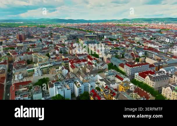 Vienna aerial view in Austria. One of the most famous capital cities of ...