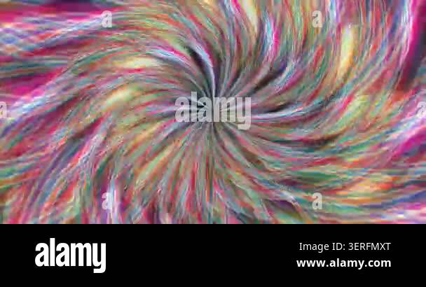 A glowing kaleidoscope of multicolored light rays against a dark ...