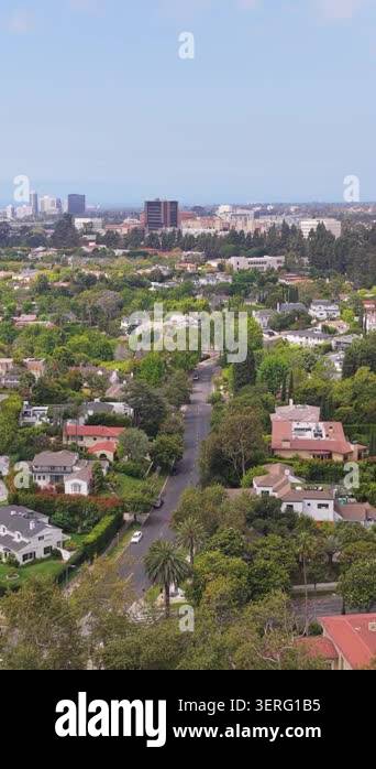 Exclusive Beverly Hills residential district with opulent mansions and ...