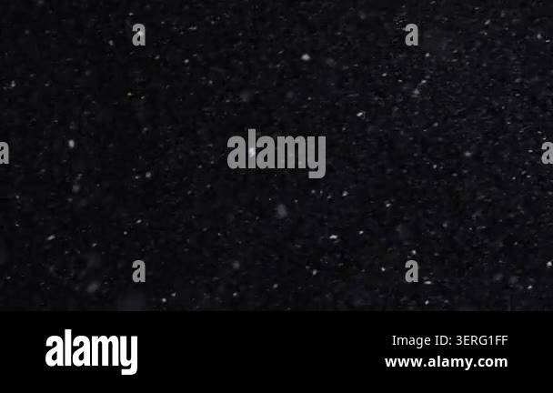Falling snow with subtle white flurry. Falling snow on matte black ...