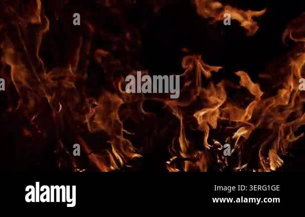 Fire flames rising on black. Fire burning intense heat. Fire glowing ...