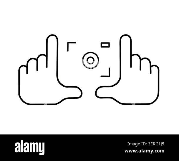 photography concept, Camera Focus Icon with Framing Fingers Stock Video ...