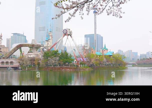 Seoul, South Korea - April 12, 2026: Scenic view of amusement park ...